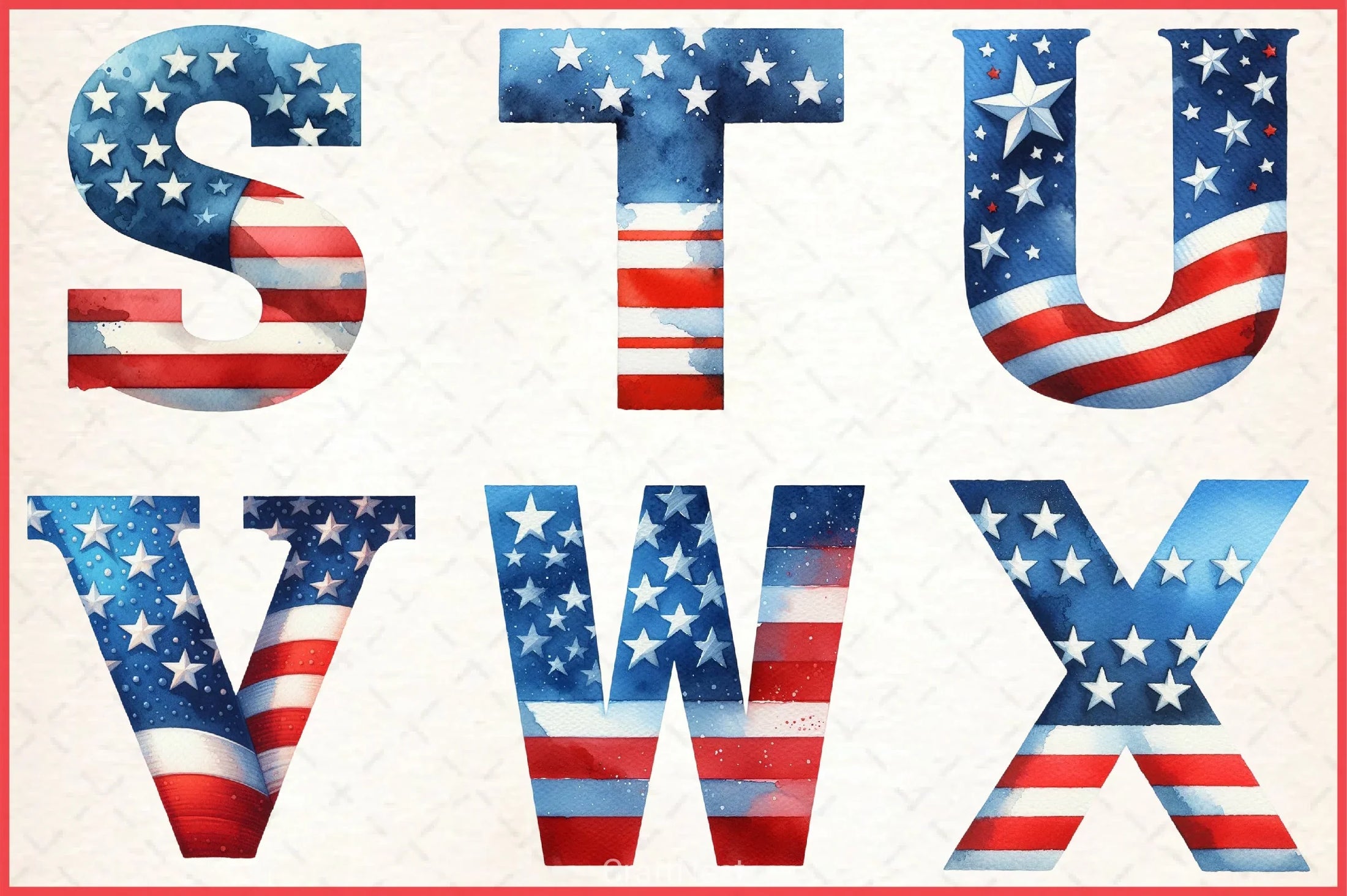 4th of July Alphabet Clipart Bundle