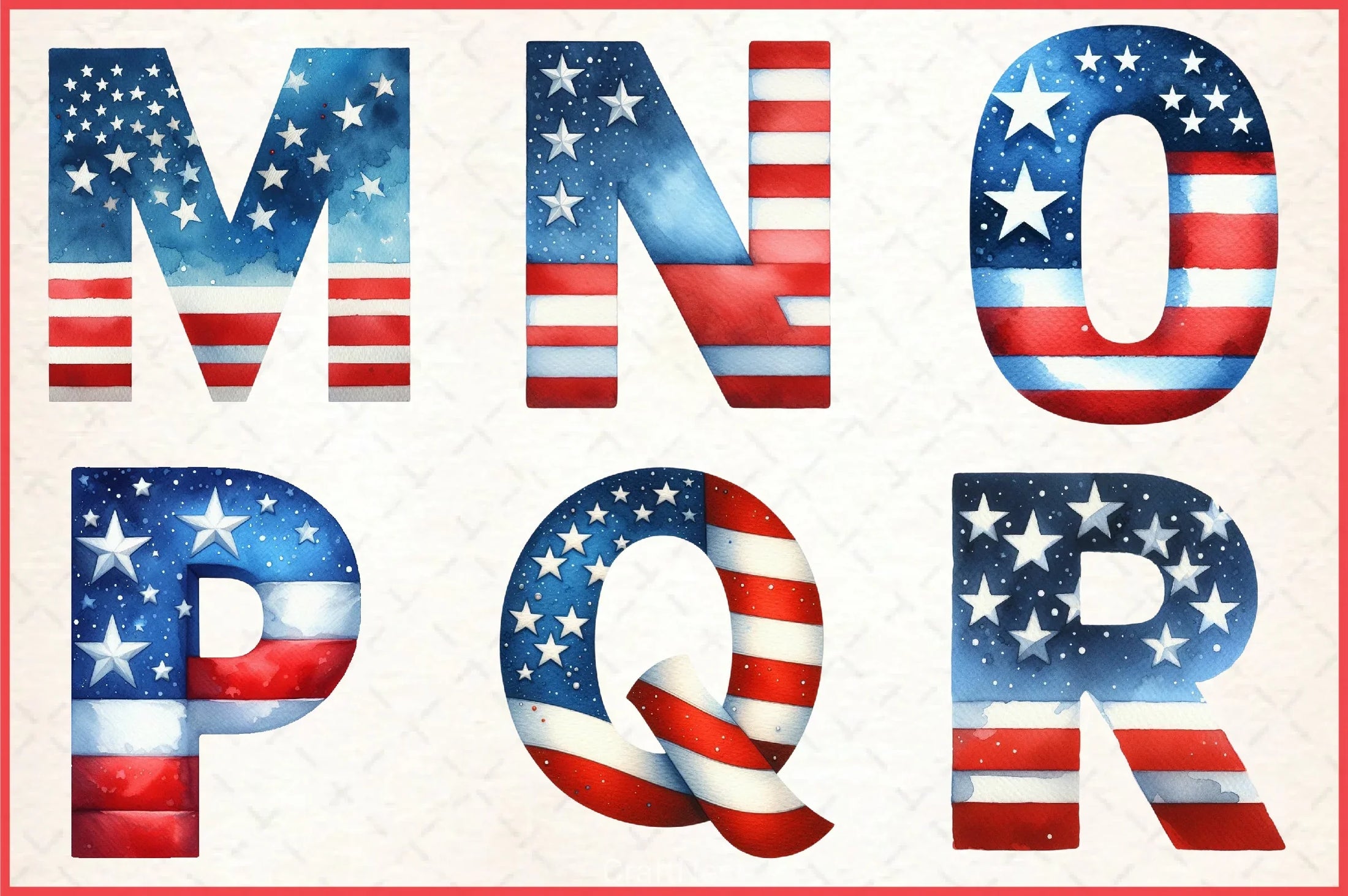 4th of July Alphabet Clipart Bundle
